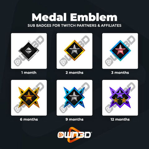Number Emblem Twitch Sub Badges - #1 Shop for Streamers | OWN3D