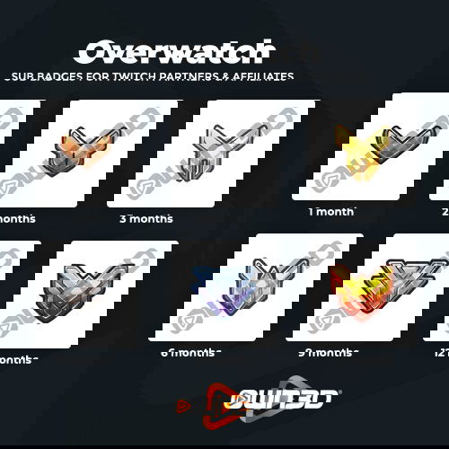 Overwatch Badge Twitch Sub Badges - 6 Pack - OWN3D