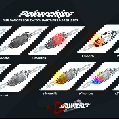 Pokerchips Twitch Sub Badges - 6 Pack - OWN3D