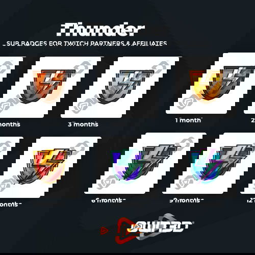 Thunder Twitch Sub Badges - 6 Pack - OWN3D