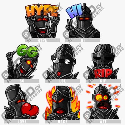 Animated Black Knight Twitch Sub Emote | Twitch Sub Emotes - 8 Pack - OWN3D