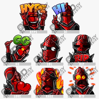 Red Knight Twitch Sub Emote | Twitch Sub Emotes - 8 Pack - OWN3D