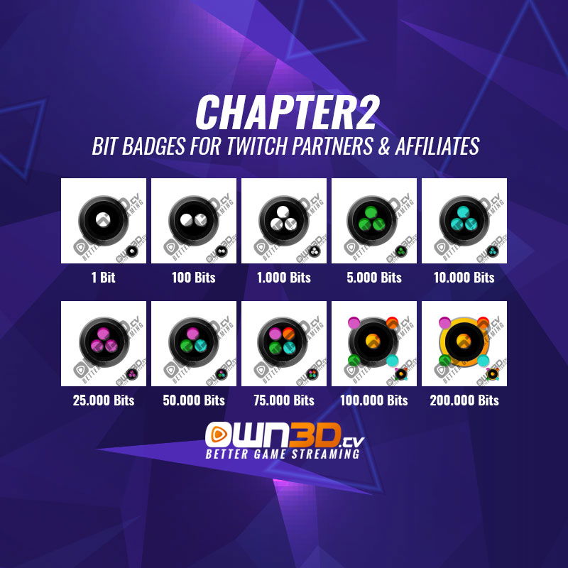 Chapter2 Emblemas de Bits de Twitch - Paquete 10 - OWN3D